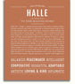 Halle | Name Art Print – Name Stories