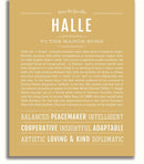 Halle | Name Art Print – Name Stories