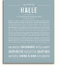 Halle Personalized Name Meaning Art Prints – Name Stories