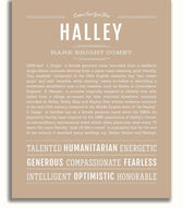Halley | Name Art Print – Name Stories