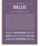 Hallie Personalized Name Meaning Art Prints – Name Stories