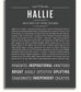 Hallie | Name Art Print – Name Stories
