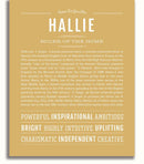 Hallie | Name Art Print – Name Stories