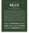 Hallie Personalized Name Meaning Art Prints – Name Stories