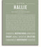Hallie Personalized Name Meaning Art Prints – Name Stories