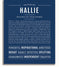 Hallie Personalized Name Meaning Art Prints – Name Stories