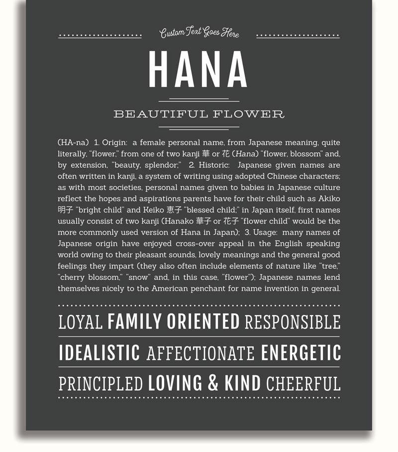 Hana | Name Art Print – Name Stories