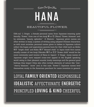 Hana | Name Art Print – Name Stories