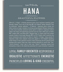 Hana Personalized Name Meaning Art Prints – Name Stories