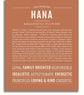 Hana Personalized Name Meaning Art Prints – Name Stories