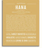 Hana Personalized Name Meaning Art Prints – Name Stories