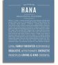 Hana Personalized Name Meaning Art Prints – Name Stories