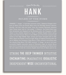 Hank | Name Art Print – Name Stories