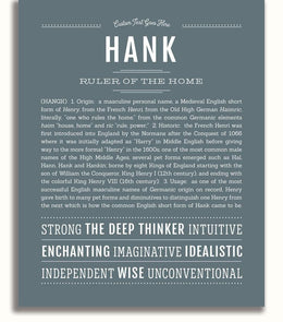 Hank | Name Art Print – Name Stories