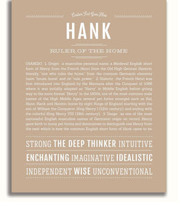 Hank | Name Art Print – Name Stories