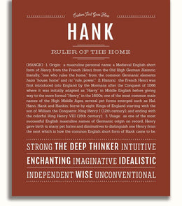 Hank | Name Art Print – Name Stories
