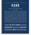 Hank | Name Art Print – Name Stories