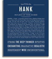 Hank | Name Art Print – Name Stories