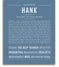 Hank Personalized Name Meaning Art Prints – Name Stories