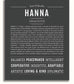 Hanna Personalized Name Meaning Art Prints – Name Stories