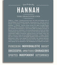 Hannah Personalized Name Meaning Art Prints – Name Stories