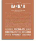 Hannah Personalized Name Meaning Art Prints – Name Stories