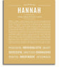 Hannah Personalized Name Meaning Art Prints – Name Stories