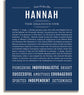 Hannah Personalized Name Meaning Art Prints – Name Stories