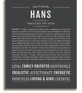 Hans | Name Art Print – Name Stories