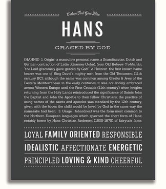Hans | Name Art Print – Name Stories