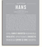 Hans | Name Art Print – Name Stories