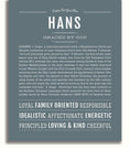 Hans Personalized Name Meaning Art Prints – Name Stories