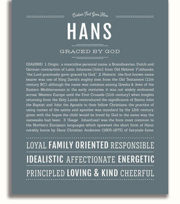 Hans | Name Art Print – Name Stories