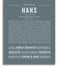 Hans | Name Art Print – Name Stories