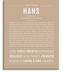 Hans | Name Art Print – Name Stories