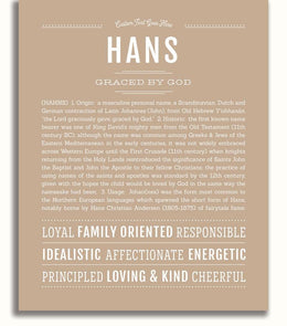 Hans | Name Art Print – Name Stories
