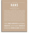 Hans | Name Art Print – Name Stories