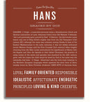 Hans | Name Art Print – Name Stories