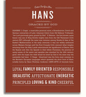 Hans | Name Art Print – Name Stories