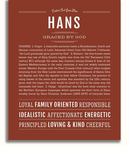 Hans | Name Art Print – Name Stories