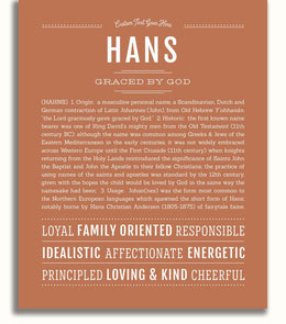 Hans | Name Art Print – Name Stories
