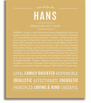 Hans | Name Art Print – Name Stories