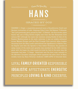 Hans | Name Art Print – Name Stories