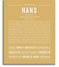 Hans | Name Art Print – Name Stories