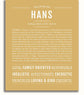Hans | Name Art Print – Name Stories