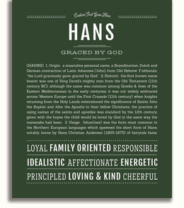Hans | Name Art Print – Name Stories