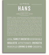 Hans | Name Art Print – Name Stories
