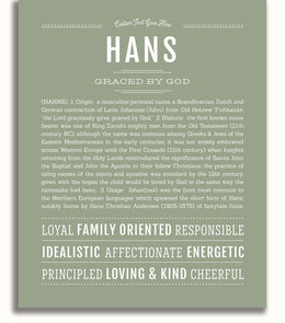 Hans | Name Art Print – Name Stories