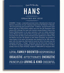 Hans | Name Art Print – Name Stories