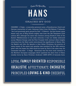 Hans | Name Art Print – Name Stories